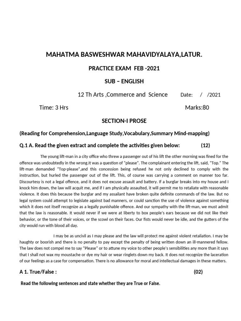 Latur Mahatma Basweshwar Mahavidyalaya | PDF | Assault | Poetry