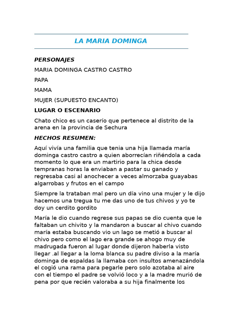 La Maria Dominga | PDF