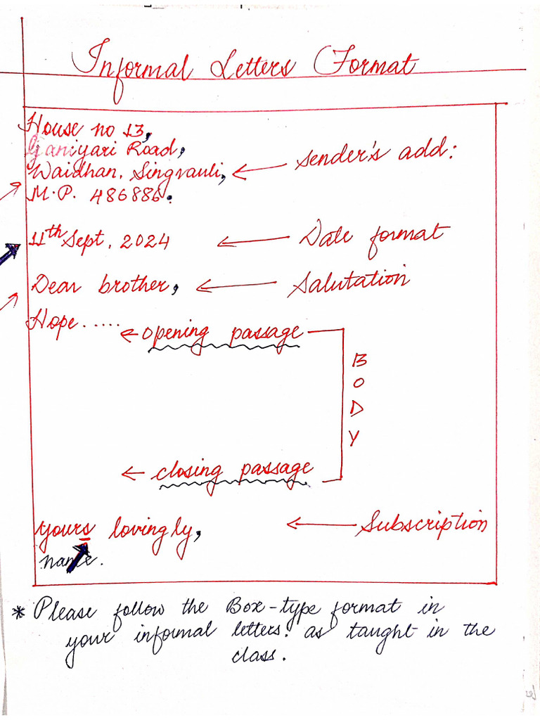Informal Letters - Practice Set - Class IX | PDF