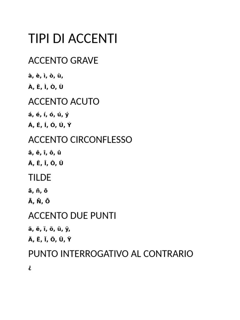 Accenti (Generale) | PDF