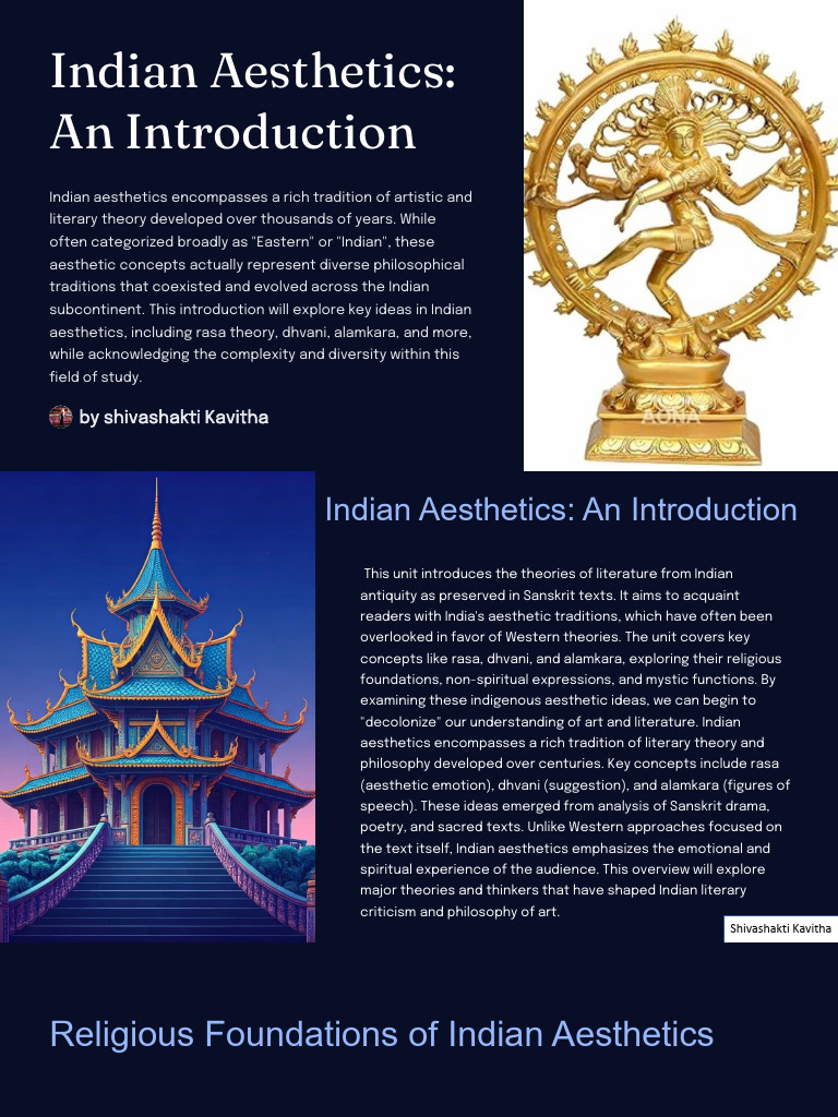 Indian Aesthetics: Key Concepts Explained | PDF | Spirituality | Aesthetics