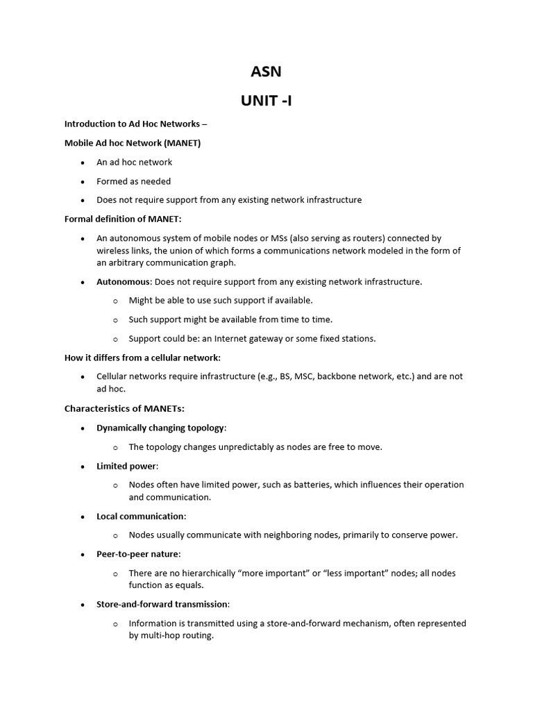 ASN notes(1,2,3) | PDF | Routing | Wireless Ad Hoc Network