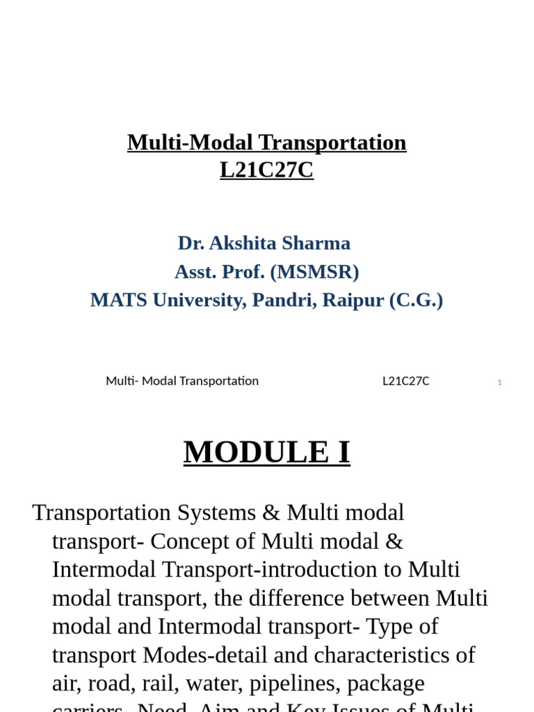Understanding Multi-Modal Transportation | PDF | Transport | Train
