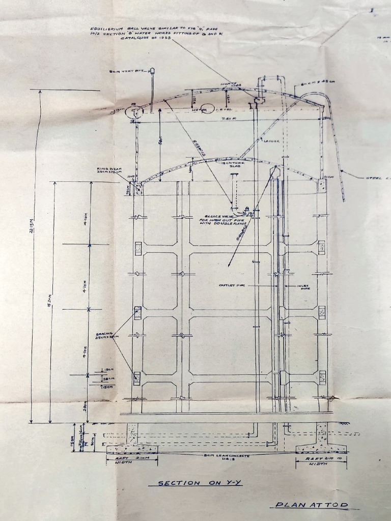 14000 ltr capacity high service rcc tank | PDF | Cement | Masonry