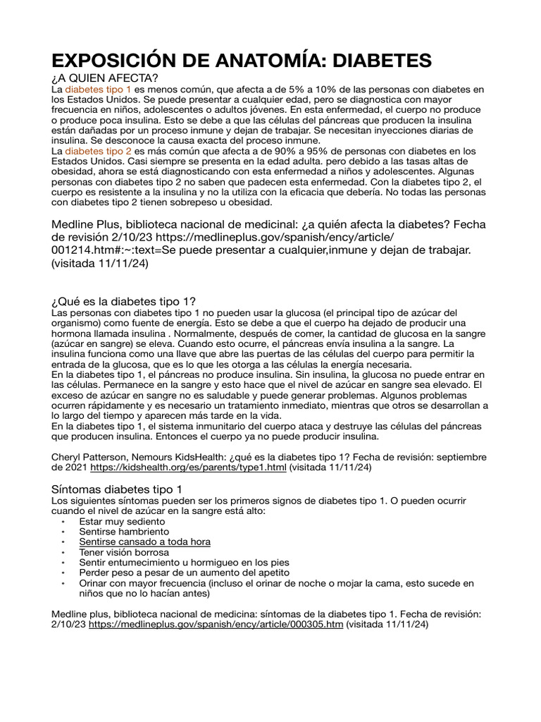 Exposición anatomía | PDF | Diabetes | Insulina