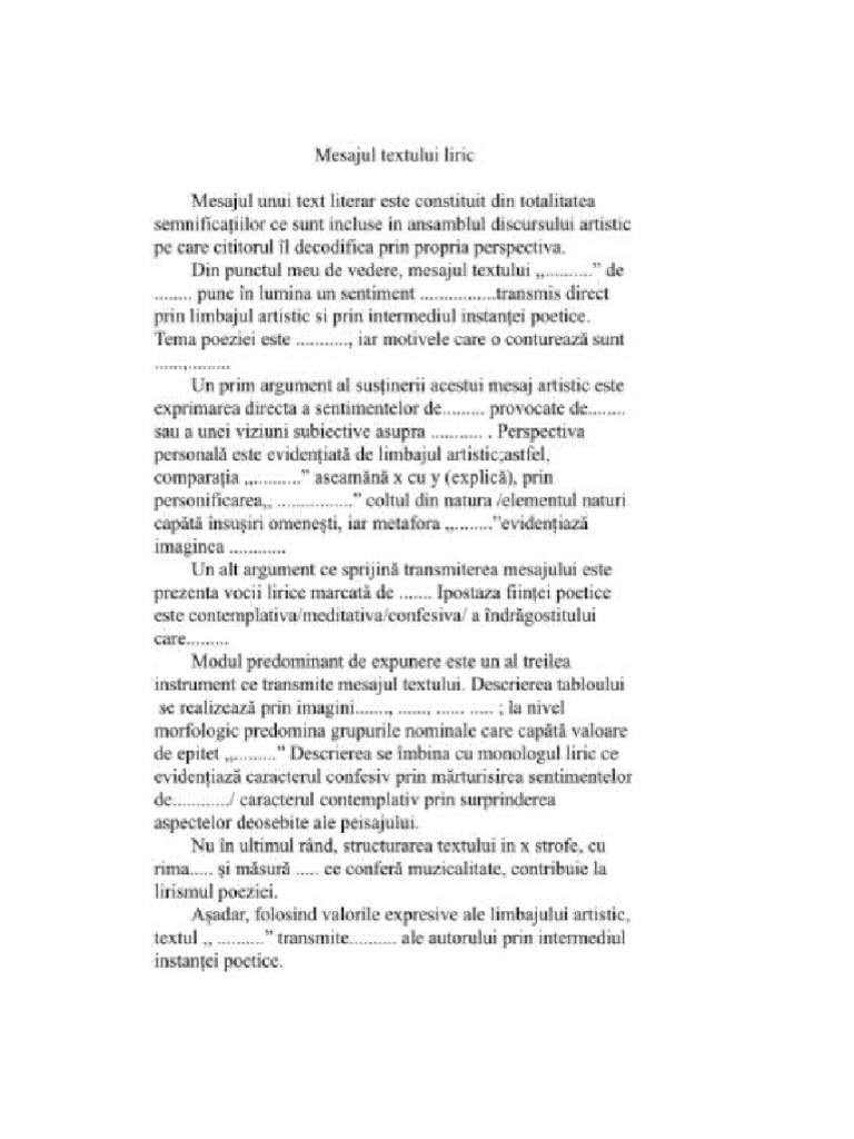 Mesaj Text Liric | PDF