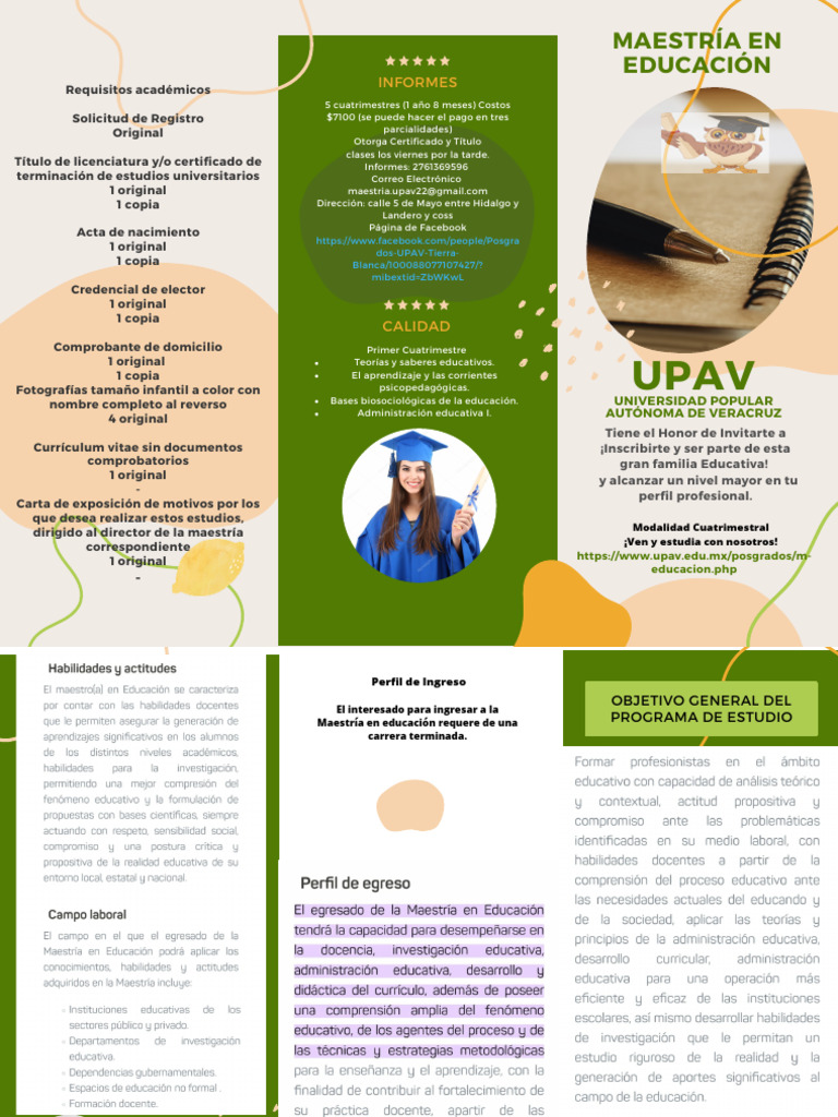 Folleto Tríptico UPAV | PDF