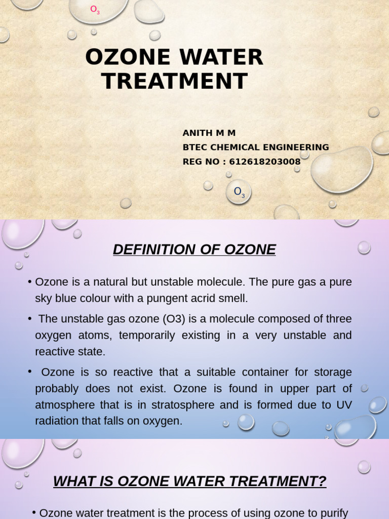 Ozone Water Treatment | PDF | Ozone | Water Purification