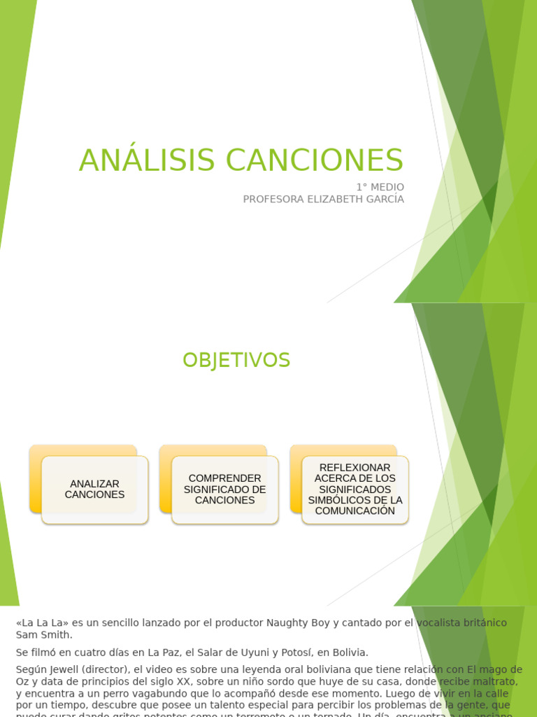 Análisis Canciones 1° Medio | PDF