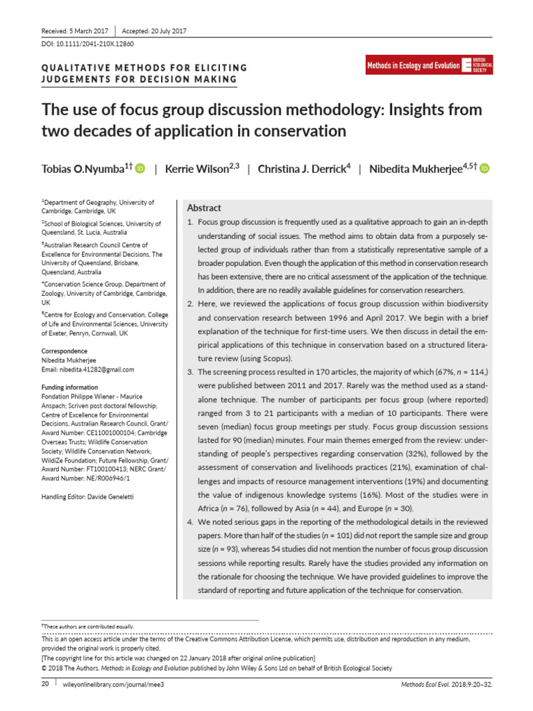 The Use of Focus Group Discussion Methodology | PDF | Focus Group ...