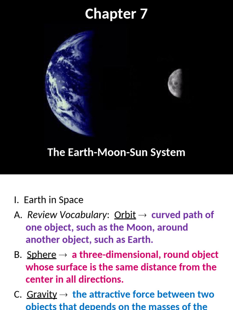EP Chapter 7 Notes - Sun-Earth-Moon | PDF | Moon | Earth