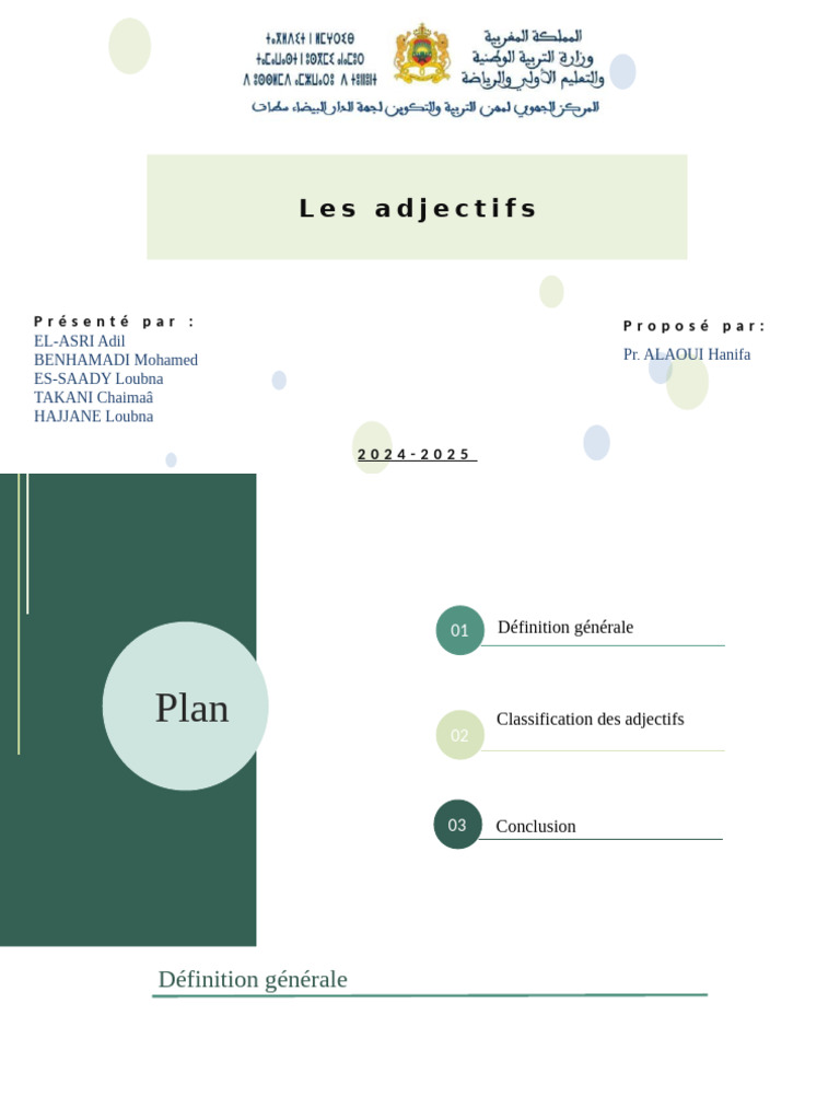 Les Adjectifs | PDF | Adjectif | Genre grammatical
