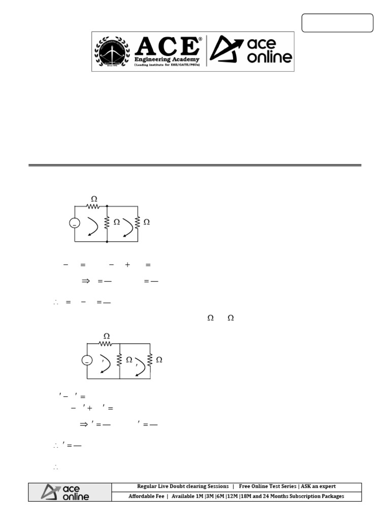 EE TEST-01 Sol | PDF | Electrical Network | Electrical Engineering