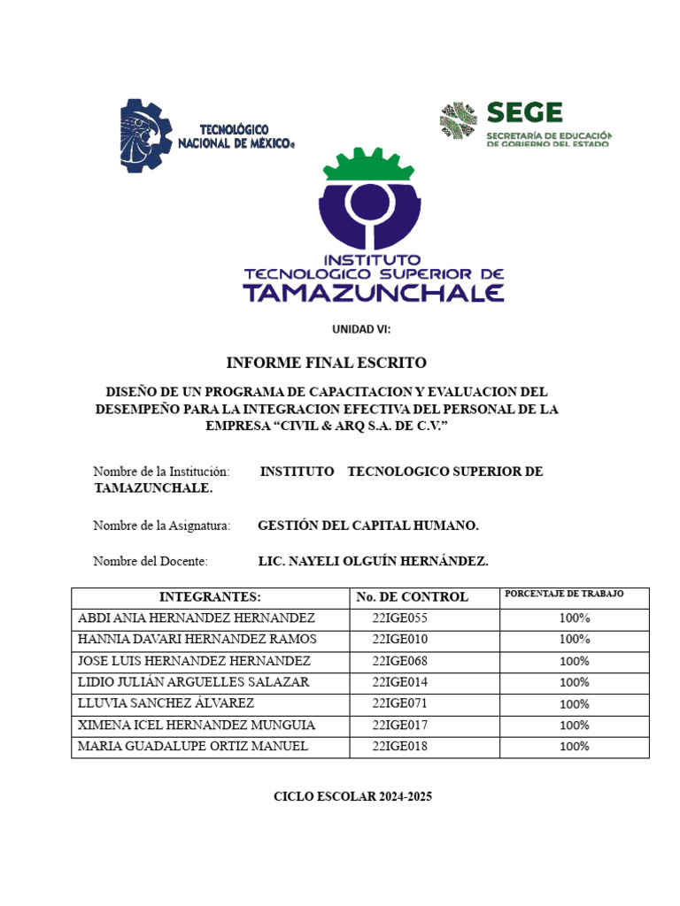 Informe Final Naye | PDF | Calidad (comercial) | Business