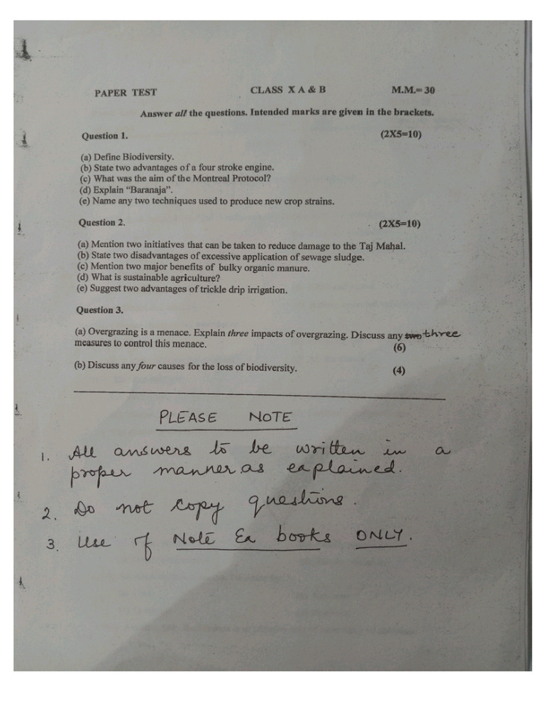 Evs Previous Question Papers | PDF