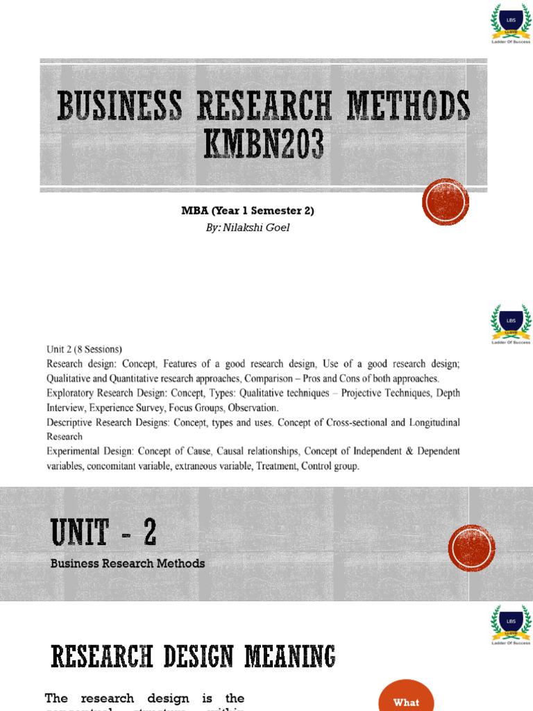 MBA Year 1: Business Research Methods | PDF | Dependent And Independent ...