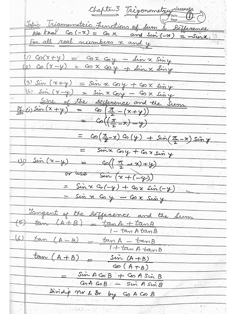 CH 3 Trigonometry Class 11 | PDF