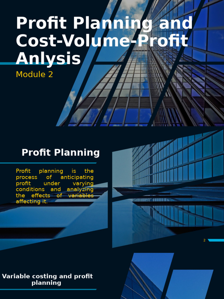 Profit Planning & CVP Analysis Guide | PDF | Business Economics | Economics