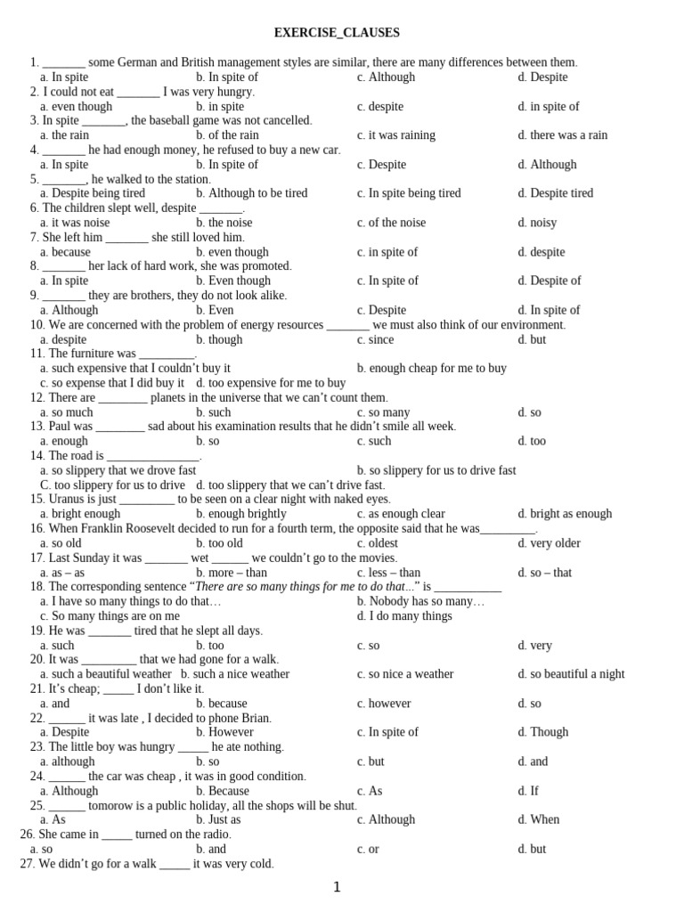 EXERCISE_CLAUSES | PDF
