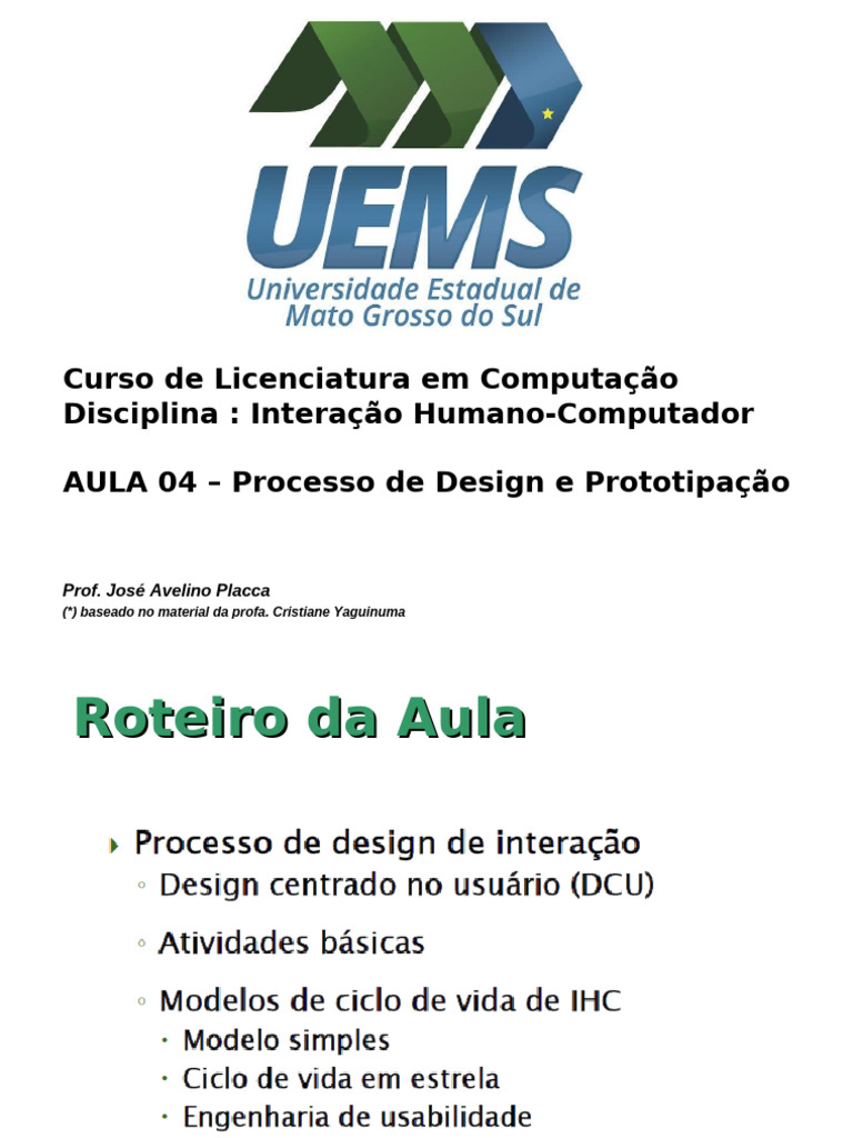 AULA 04 - Projeto IHC | PDF