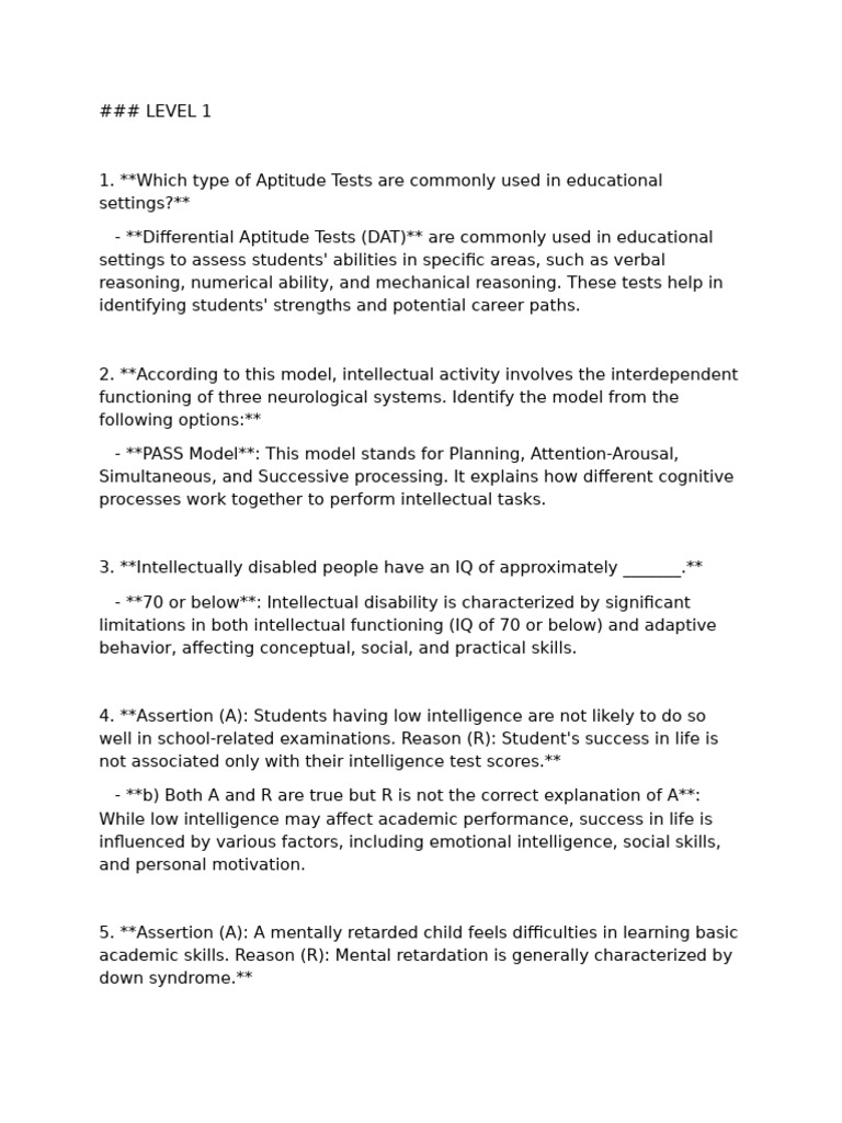 Understanding Aptitude and Intelligence Tests | PDF | Intelligence ...