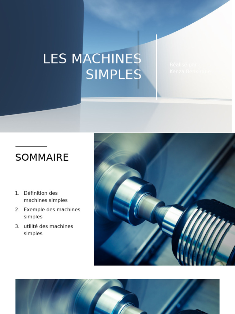 Définition et exemples de machines simples | PDF