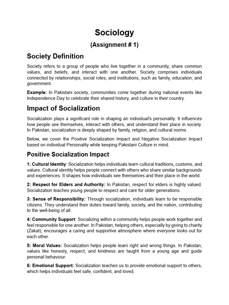 Sociology 1 | PDF | Socialization | Community
