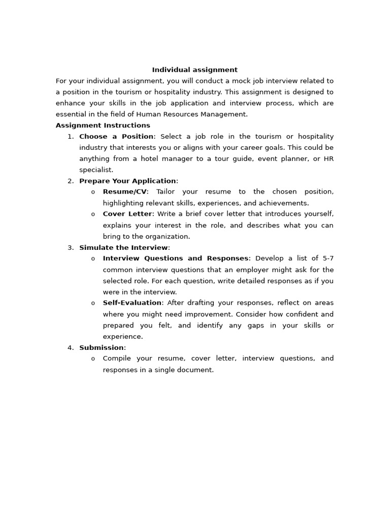 Individual Assignment For HR | PDF