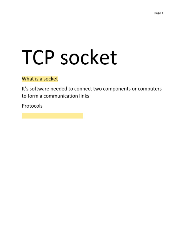 TCP Socket | PDF | Internet Protocol Suite | Transmission Control Protocol
