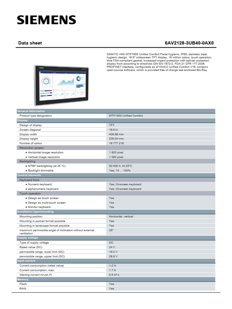 6AV21283UB400AX0 Datasheet en | PDF | Usb Flash Drive | Display Resolution