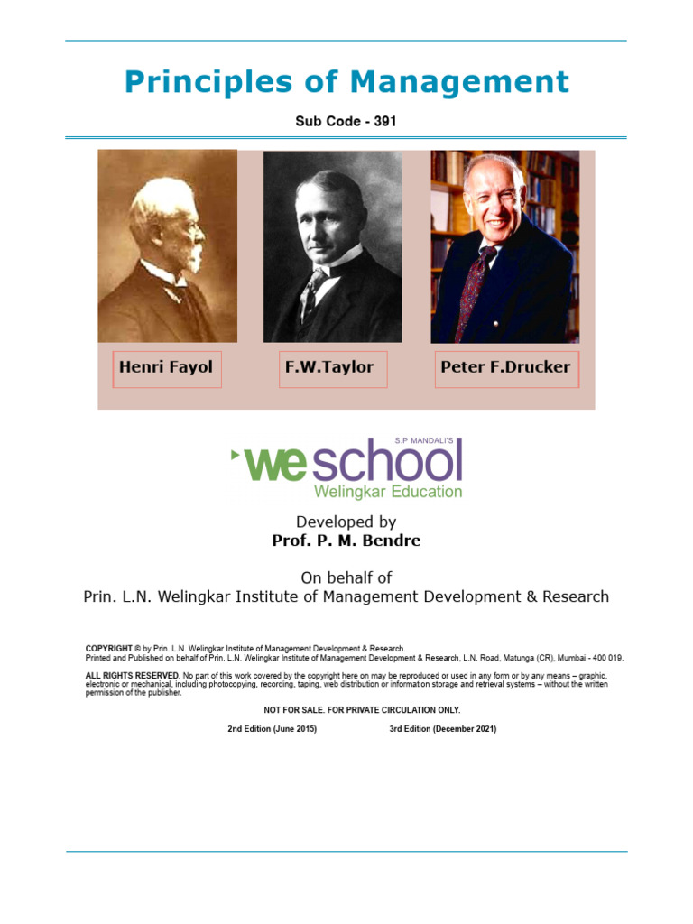 Principles of Management Overview | PDF | Goal | Thought