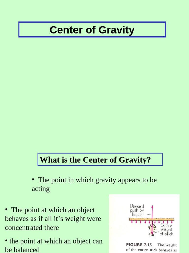 Center-Of-Gravity Physics | PDF | Center Of Mass | Applied And ...
