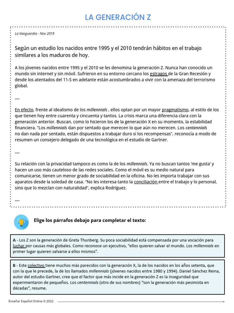 Generación Z: Hábitos Laborales y Valores | PDF | Millennials