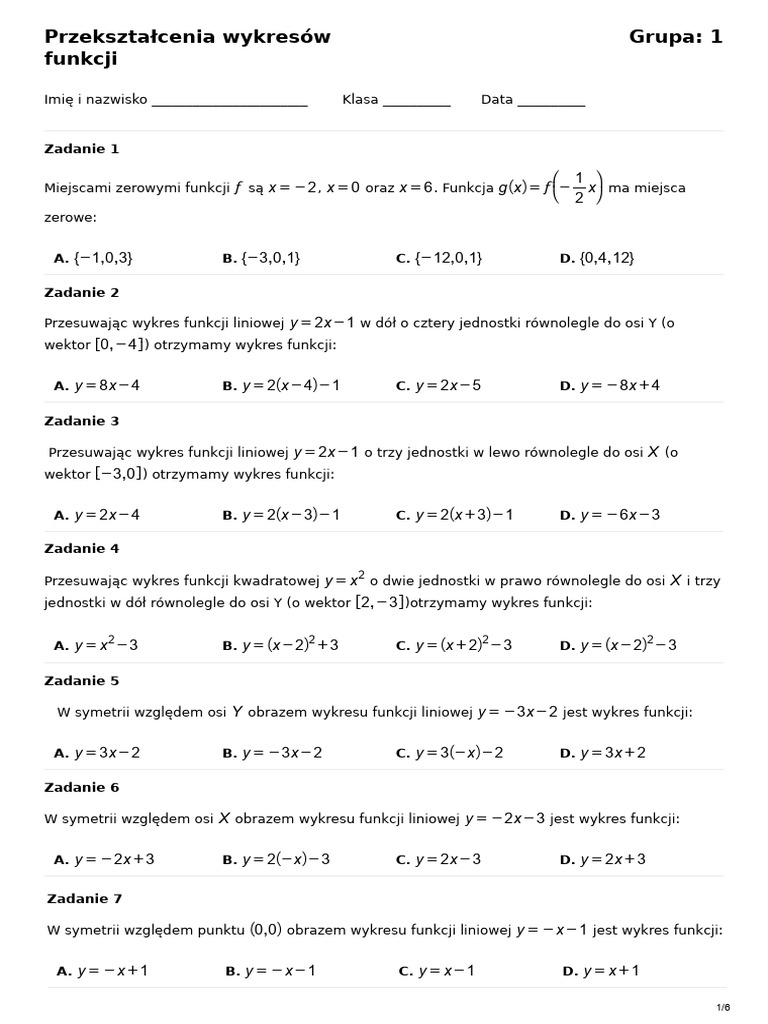 2 Mat Paz 2 ZP ZR - Zad Gen R1 - Przeksz Wyk Funkcji 14 | PDF