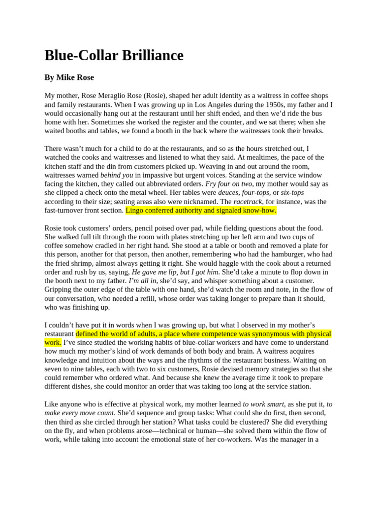 Blue Collar Brilliance | PDF | Perception | Intelligence