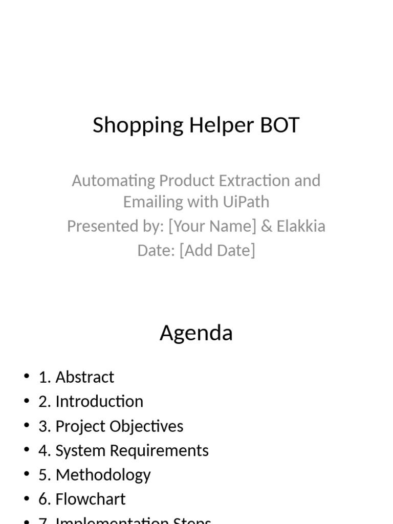 Shopping Helper BOT Presentation | PDF