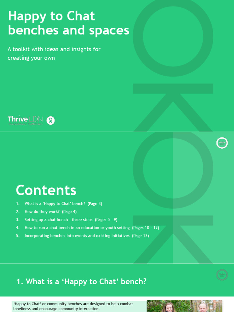 Thrive LDN Happy To Chat Benches and Spaces A Toolkit | PDF