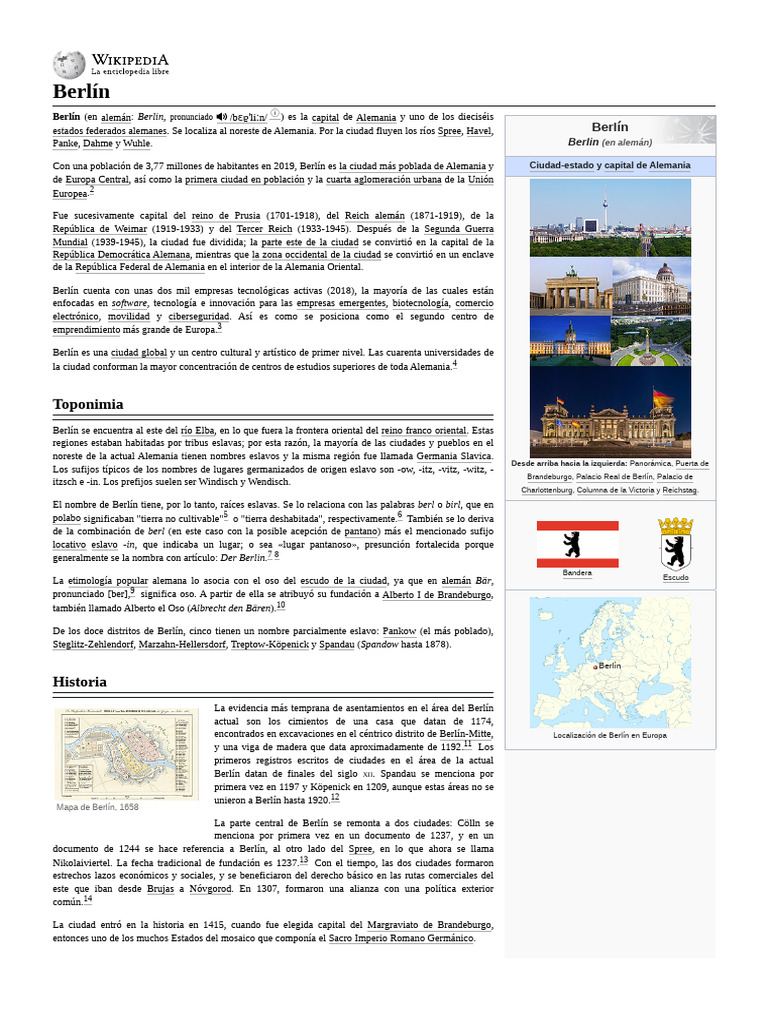 Historia y características de Berlín | PDF | Berlina | Alemania