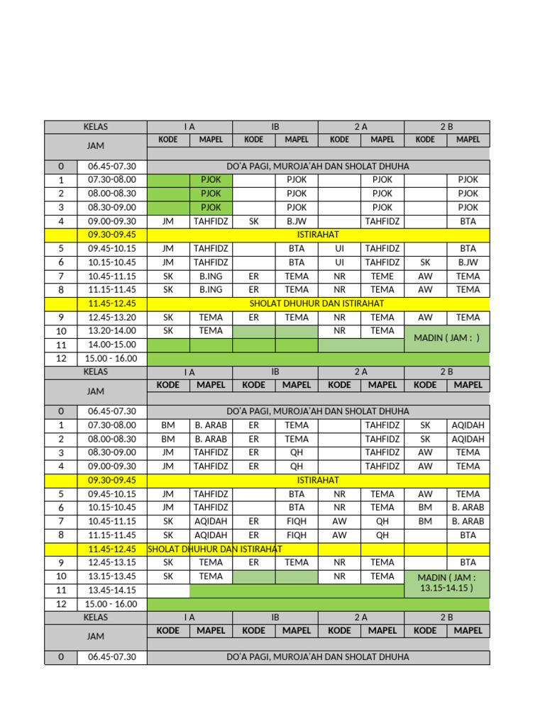 JADWAL 2023 2024 | PDF