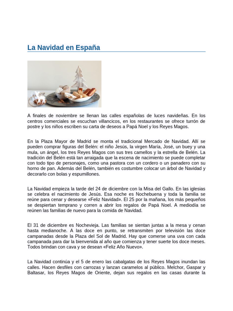 Tradiciones de la Navidad en España | PDF | Navidad | Nochebuena