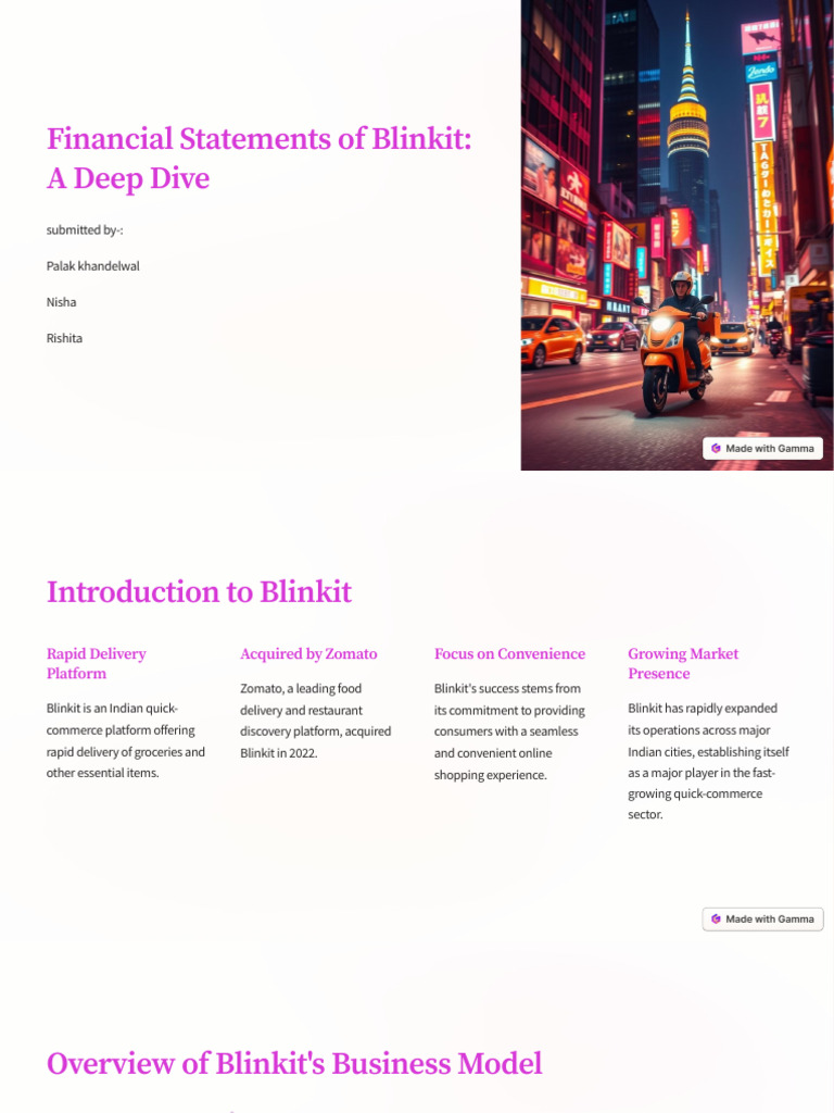 Financial Statements of Blinkit A Deep Dive | PDF | Equity (Finance ...