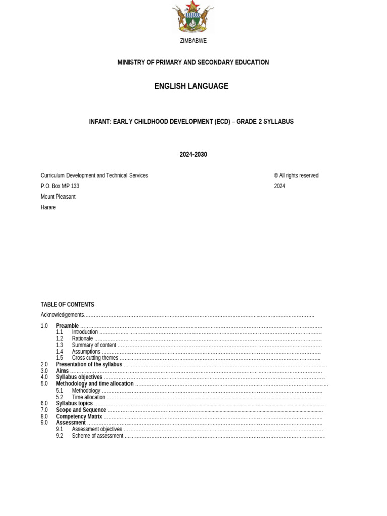 Grade 2 English Language Syllabus 2024-2030 | PDF | Learning | Phonics