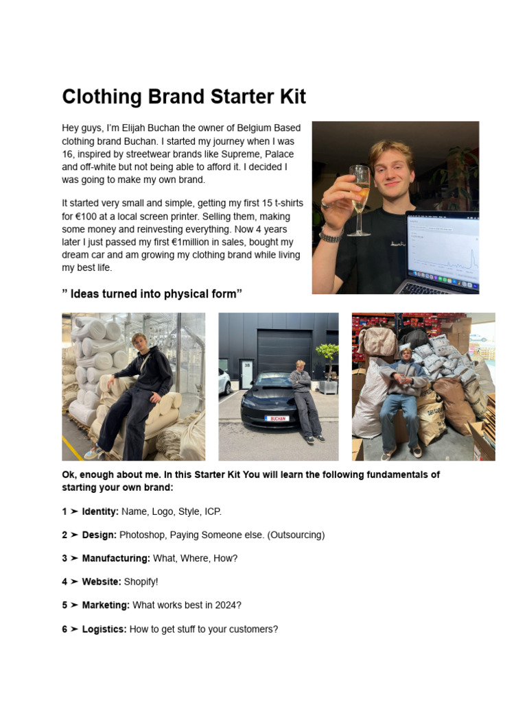 Clothing Brand Starter Kit | PDF | Brand | Clothing