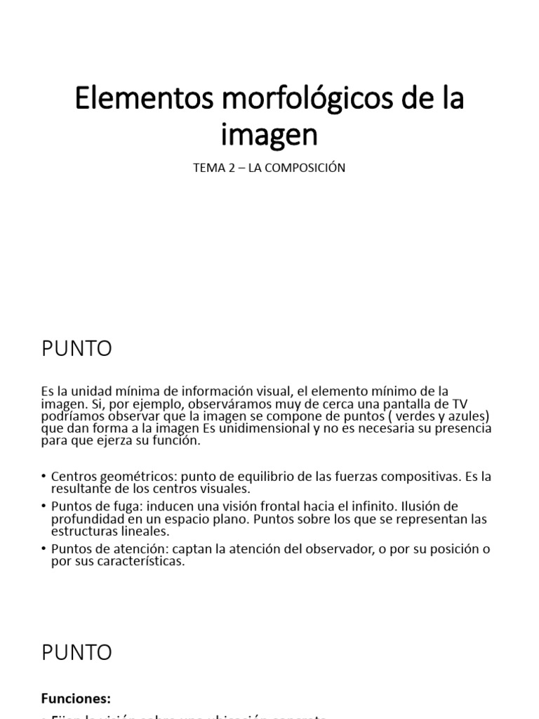 Ud1.2 - Elementos Morfologicos de La Imagen | PDF | Composición (artes ...