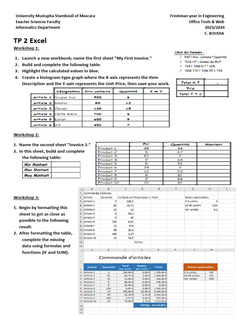 TP 2 Excel Ing | PDF