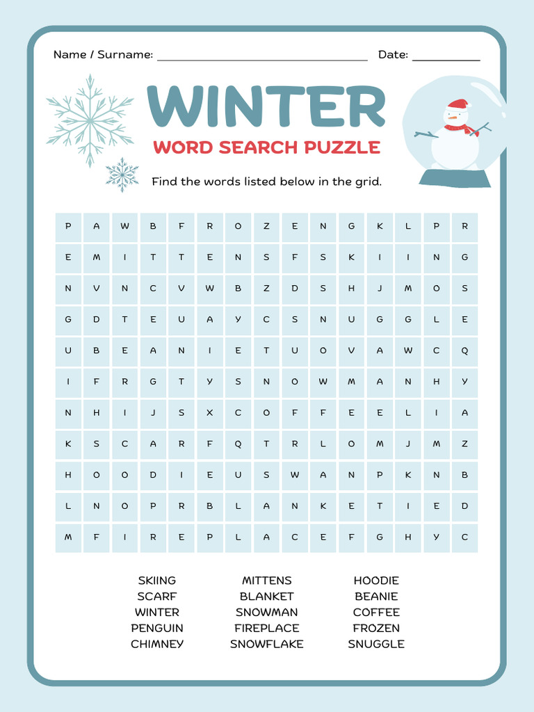 Winter Word Search | PDF