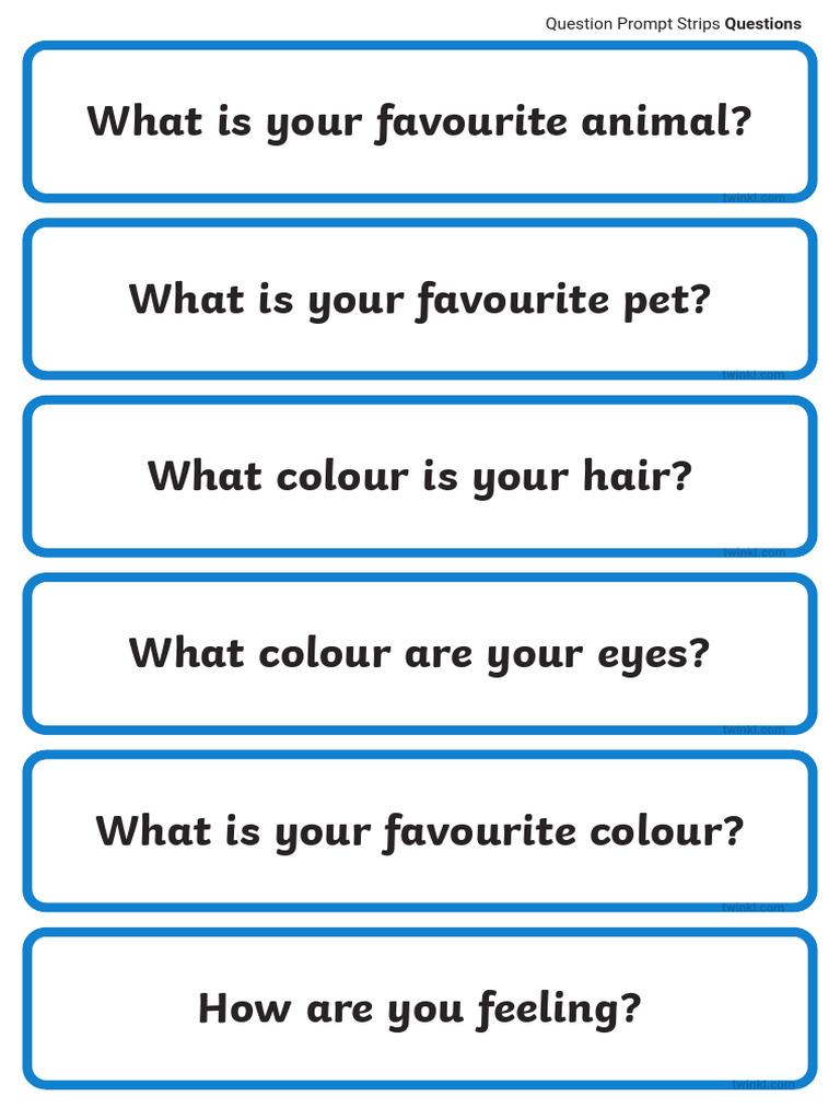 EAL Question Prompt Strips | PDF