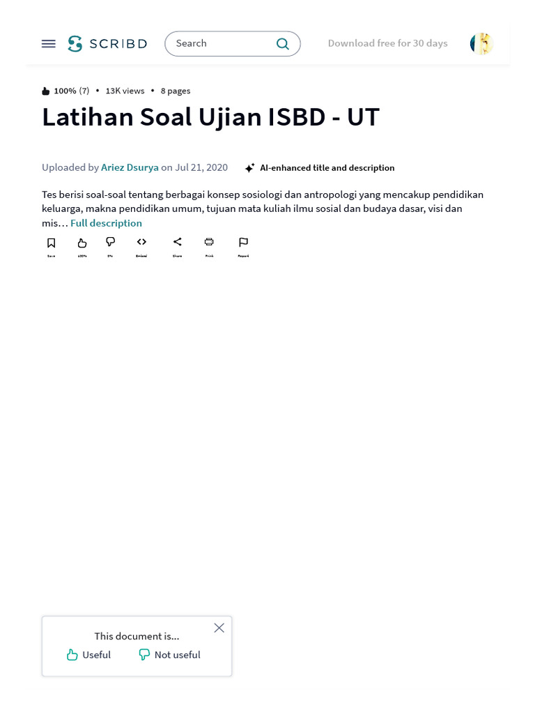 Latihan Soal Ujian ISBD - UT - PDF | PDF | World Wide Web | Internet & Web