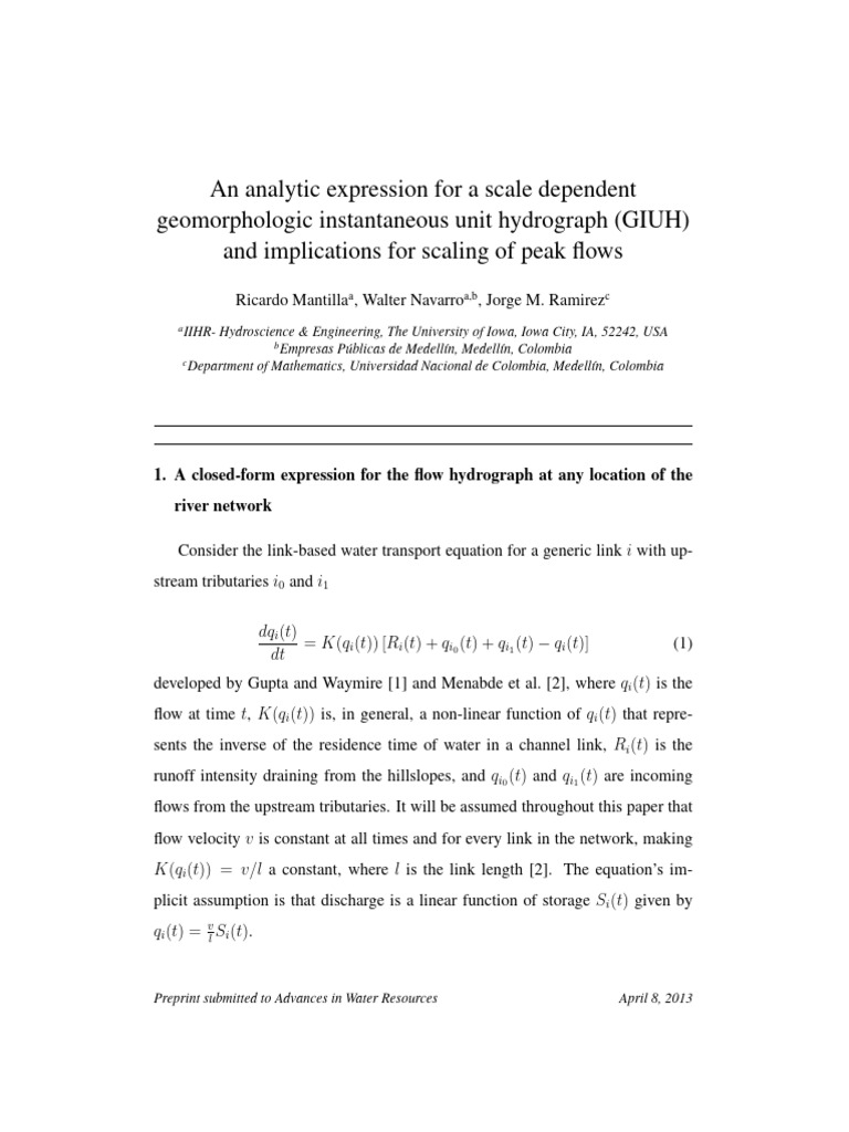 Ode Solution Pdf Equations Hydrology