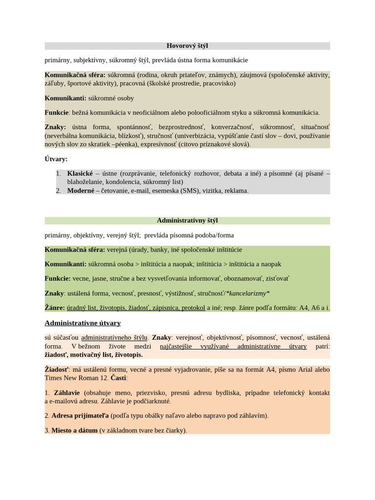 Hovorovy Styl A Admi. Styl 1 | PDF